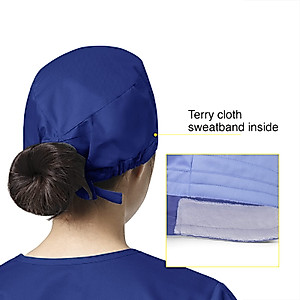 WonderWink Unisex Tie Back Scrub Cap, Galaxy Blue, One Size
