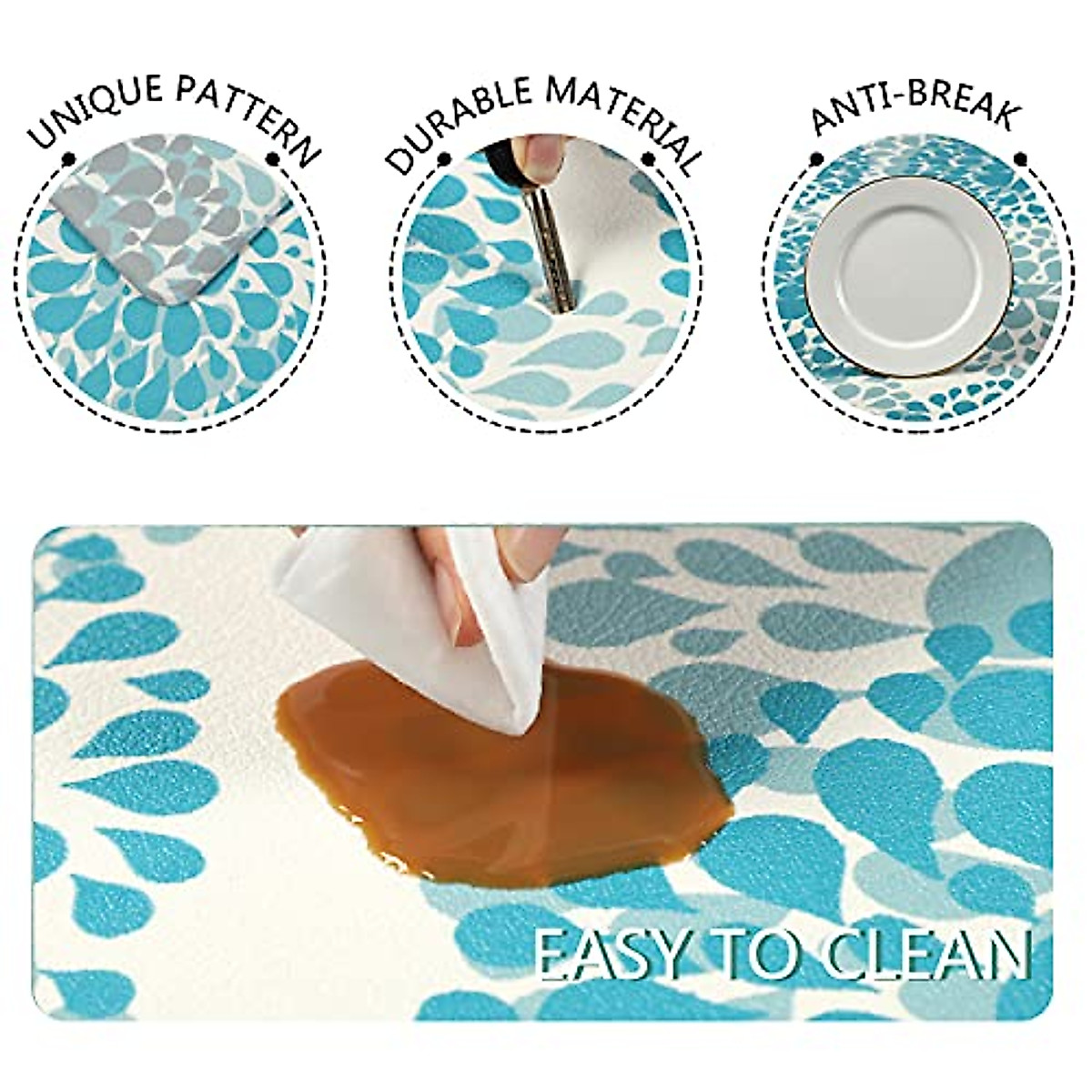 Homcomoda Kitchen Rugs Set Anti Fatigue Kitchen Floor Mat Easy to Clean 2Piece Non Slip Comfort PVC Leather Heavy Duty Standing Mats Indoor Outdoor(17.3"×28" and 17.3"×47")