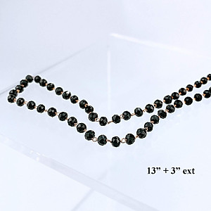 POMINA Dainty Black Rondelle Crystal Beaded Choker Necklace Delicate Multi Faceted Crystal Beads Choker for Teen Women (Black)