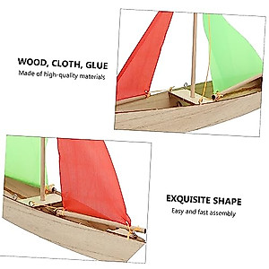 Toyvian 1set Assembled Sailing Model Boat Anchor Kit Woody Toy Children's Toys Nativity Ornaments for Kids Wood Sailboat Statue Sailboat Ornament Wood, Cloth Wooden DIY Mold DIY Boat Toy
