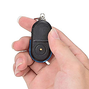 Whistle Key Finder, Anti-Lost Alarm Key Finder Locator Whistle Sound Control with Battery(Blue)