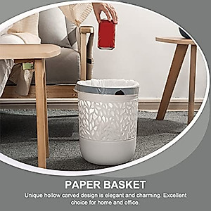 jojofuny 2pcs Small Trash Can Wastebasket Hollow Plastic Wastepaper Baskets Trash Can Garbage Container Bin for Bathroom Bedroom Kitchen Home Office and Kids Room Waste Use