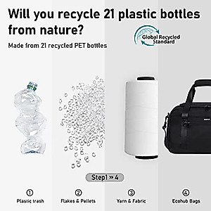 ECOHUB Personal Item Bag 16'' Small Duffel Bag Travel Bag Weekender Bag Gym Bag Tote Duffel bag Overnight Bags Travel Essentials for Women and Men Shoulder Bag Carry On Shoes Bag (Black)