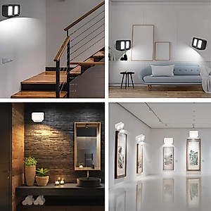 XRR LED Wall Sconce, Wall Mounted Lamps with Rechargeable Battery Operated USB Port Led Closet Light Touch&Remote Control Cordless Wall Light for Reading Bedroom Bedside(Black)