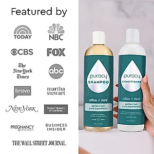 Puracy Shampoo and Conditioner Set, Sulfate-Free, Hair Stays Clean and Silky Longer with LexFeel N5, Color-Safe, 16 Ounce (2-Pack) (12 Fl Oz (Pack of 2))