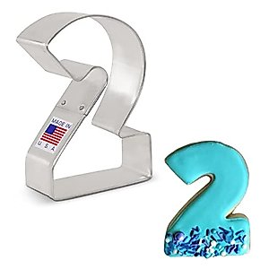 Number Two / #2 Cookie Cutter, 3.25" Made in USA by Ann Clark