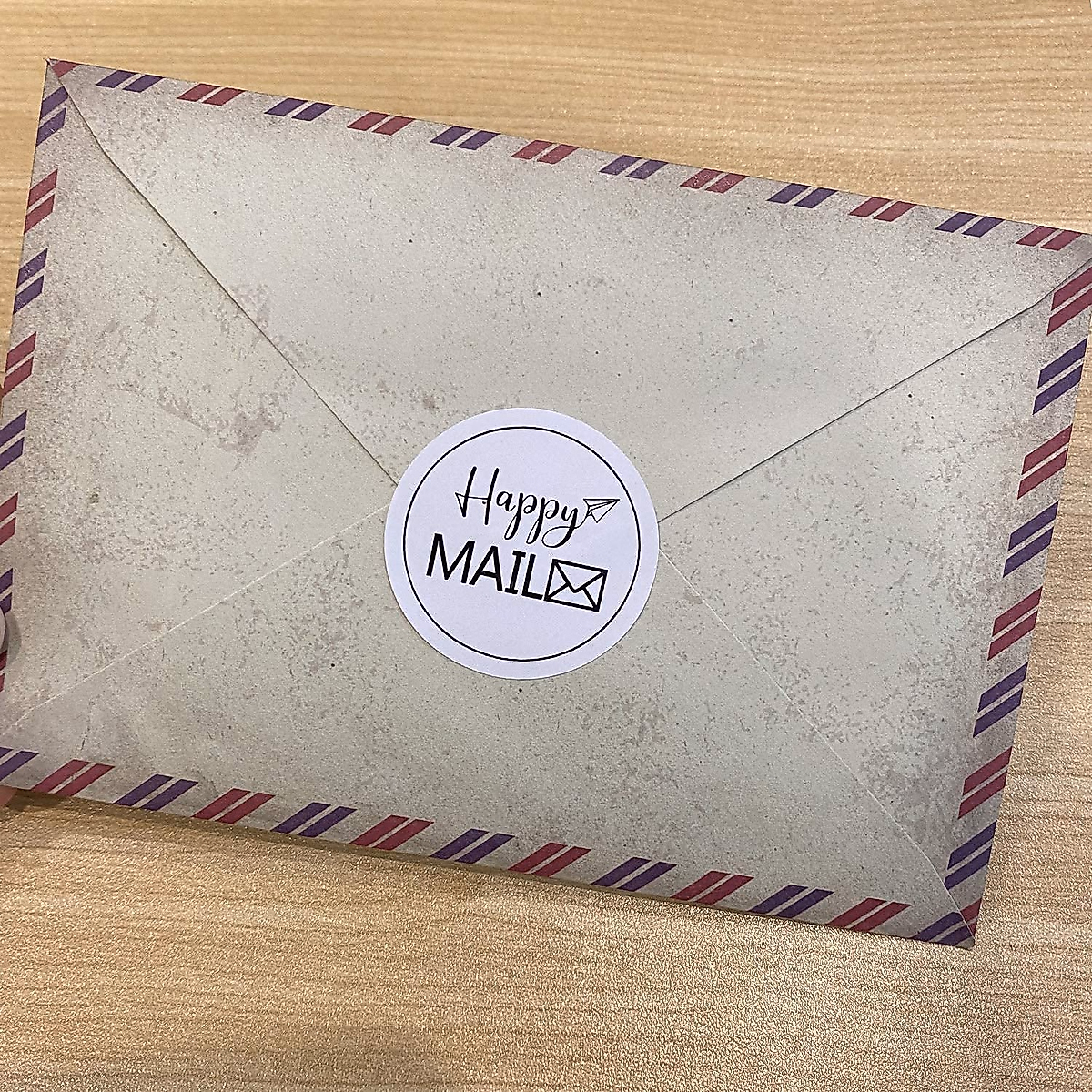 1.5 Inch Happy Mail Stickers,Packing Stickers,Envelope Sealing Stickers for Small Business,500 Pcs/Roll