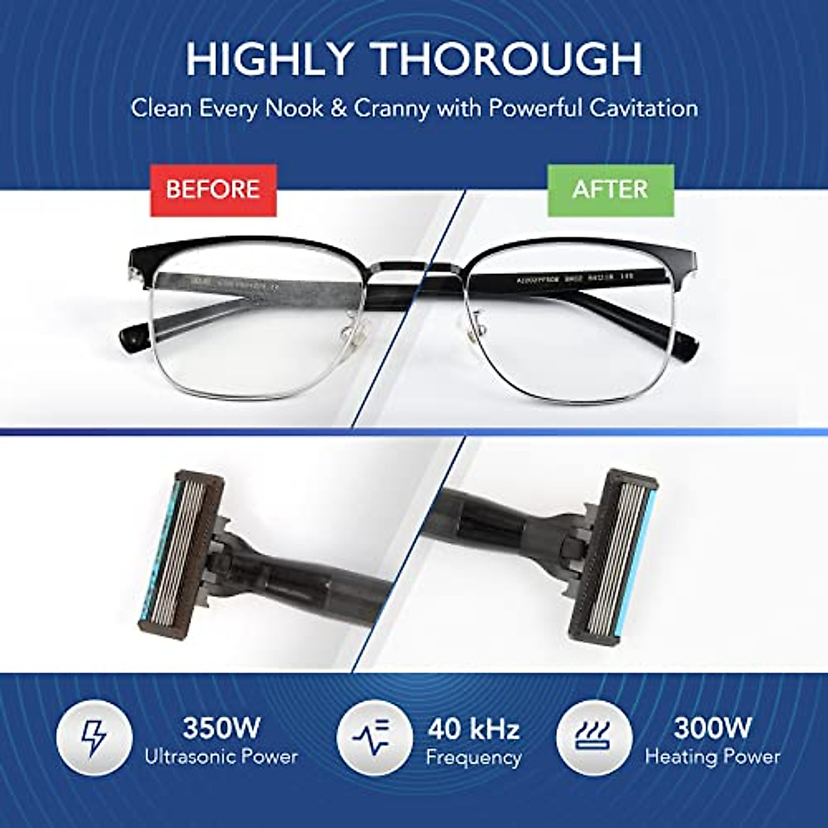 CREWORKS Ultrasonic Cleaner with Digital Timer and Heater, 15L Ultrasonic Cavitation Machine, 350W 304 Stainless Steel Professional Sonic Cleaning Machine for Jewelry Circuit Boards Auto Parts More