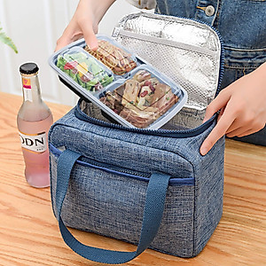 Enther Meal Prep Containers with Lids 20 Pack 3 Compartment Food Storage Bento Lunch Box BPA Free, Reusable, Microwave/Dishwasher/Freezer Safe, 24oz Black Small