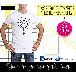 Neenah Paper Techni Print EZP Heat Transfer Paper for Laser Printers 8.5" x 11" - 25 Sheets