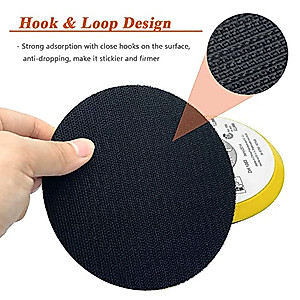 Mesee 2 Packs 5 Inch Hook & Loop Backing Pad, M8 Thread Arbor PU Sanding Backer Plate Random Orbital Sander Disc Pads Replacement Polisher Tool Accessory for Car Polishing Waxing Buffing
