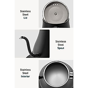 COSORI Electric Gooseneck Kettle with 5 Variable Presets, Pour Over Kettle & Coffee Kettle, 100% Stainless Steel Inner Lid & Bottom, 1200 Watt Quick Heating, 0.8L, Matte Black