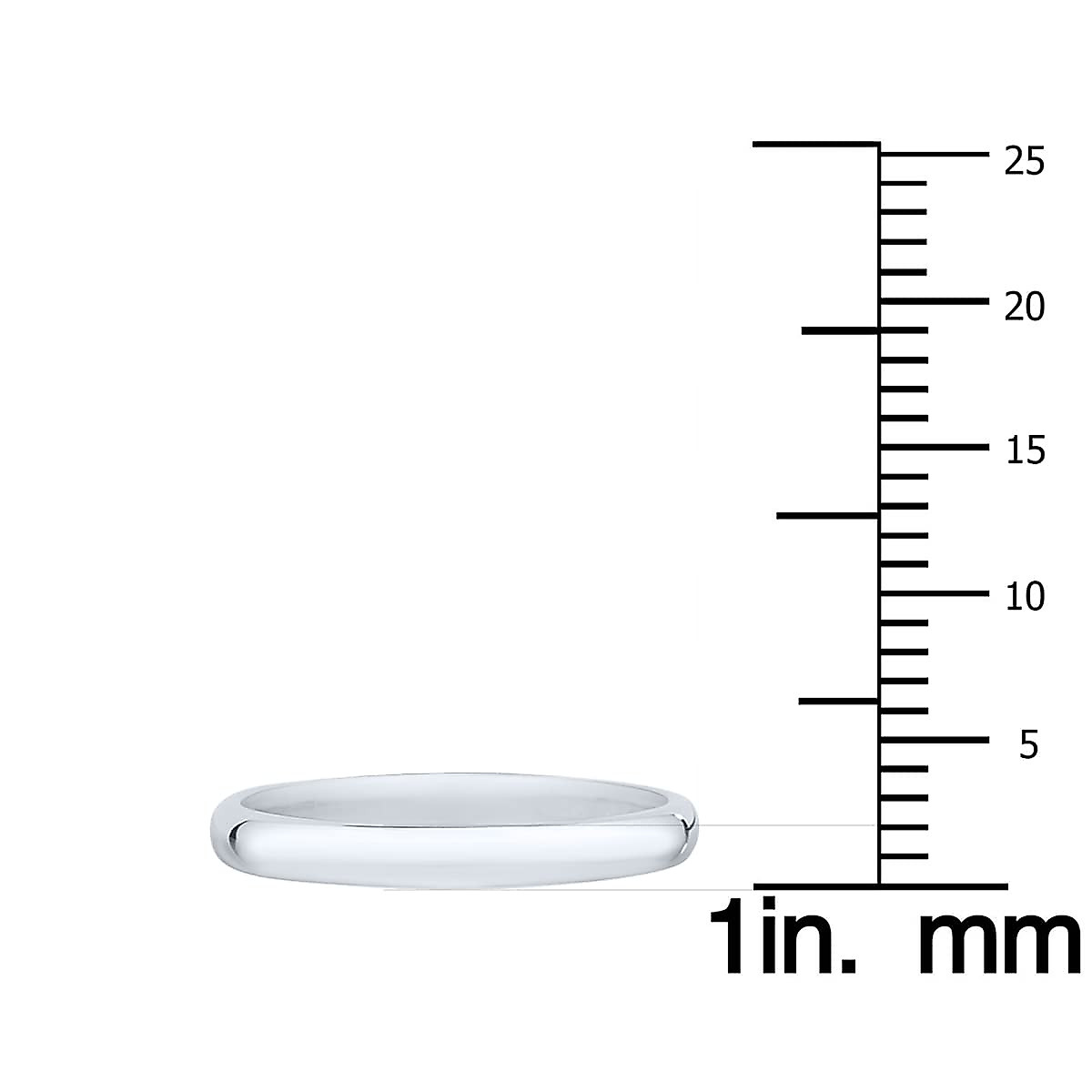 Platinum 2mm Domed Comfort Fit Wedding Band