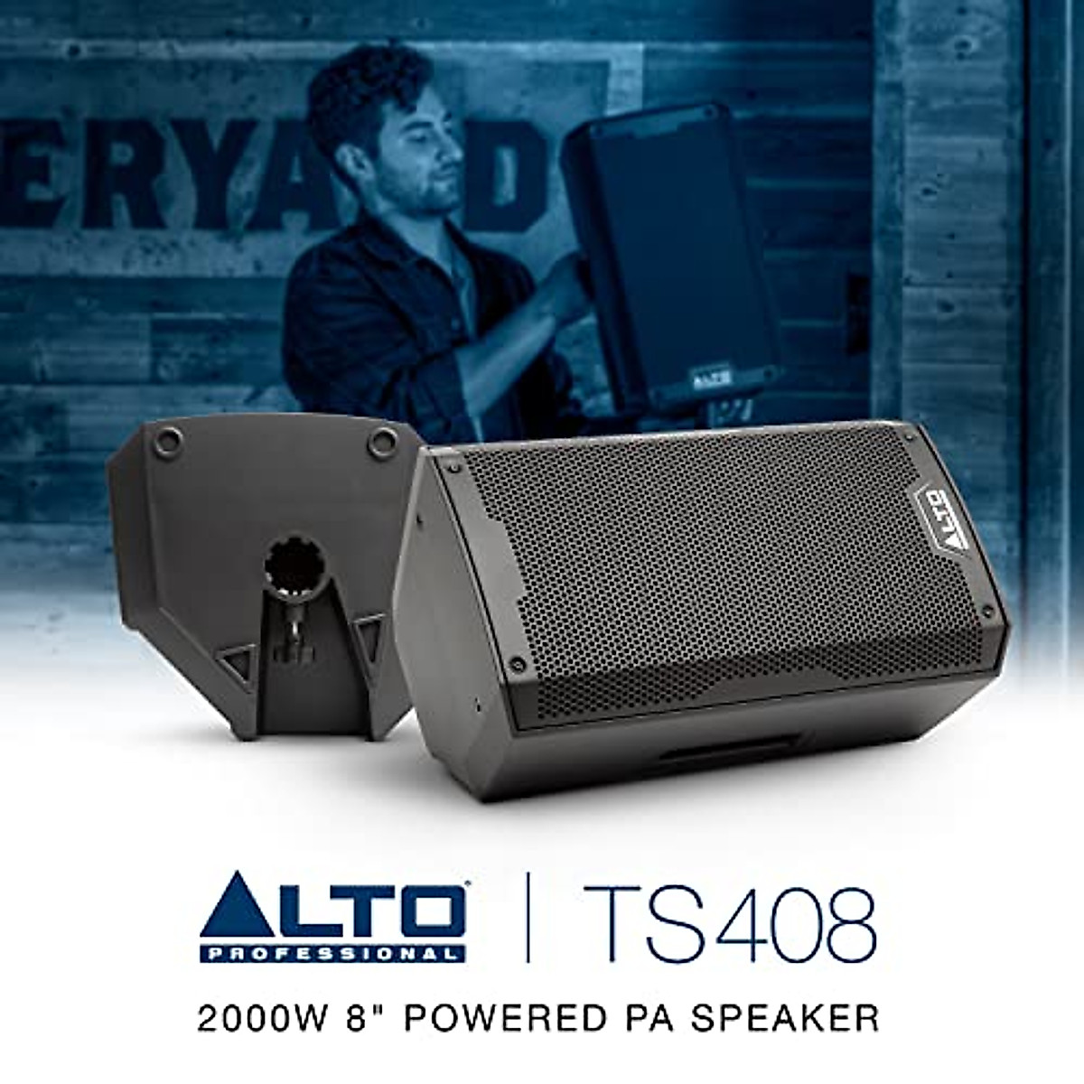 Alto Professional TS408 - 2000W 8" Powered PA Speaker with 3 Channel Mixer, Bluetooth Streaming, Wireless Loudspeaker linking, DSP and Alto App