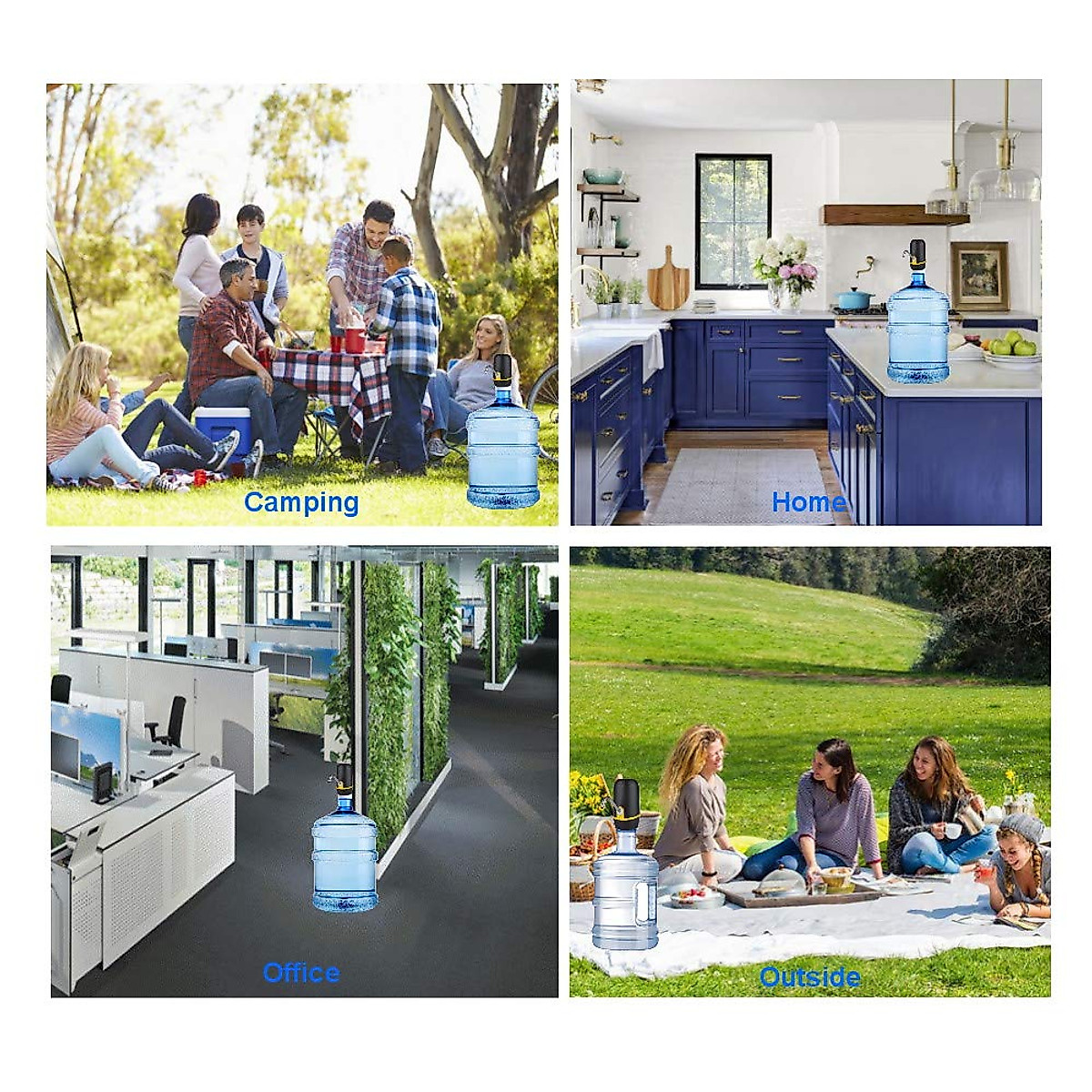 5 Gallon Water Dispenser,2020 Upgrade Electric Water Pump,USB Charging Automatic Drinking Water Pump Dispenser for Universal 2-5 Gallon,Portable Water Bottle Pump for Home,Office,Outdoor Activities