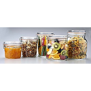 Luigi Bormioli Lock-Eat 17 oz XL Glass Food Jar, 1 Piece, Clear