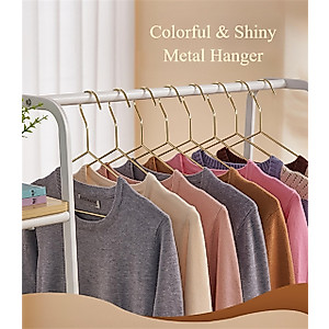 Better to U 17 Inch Metal Clothes Hanger 20 Pack, 4.0mm Heavy Duty Shirt Blouse Hanger for Coat Suit Bridal Boutique, Space Saving Slim Wire Hanger for Camisole Trousers Wedding Dress（Gold）