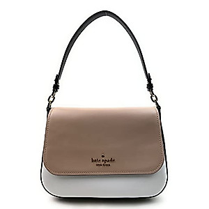 Kate Spade New York Staci Saffiano Leather Flap Shoulder Bag (Warm beige)
