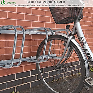 VOUNOT Bike Stand Floor 4 Rack Bike Garage Bicycle Storage Parking Rack Cycle Organizer Locking Stand for Indoor Outdoor