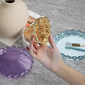 Cosmetic Makeup Palette Spatula Tool Resin Casting Mold Eye Shadow Makeup Section Round Palette Tray Mould Craft Tool