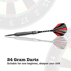 Rose Kuli Steel Tip Darts Steel Tip Set Professional Darts, 22 Grams Metal Tipped Darts with Aluminum Shafts and Brass Barrels, Extra Dart Flights, Dart Case