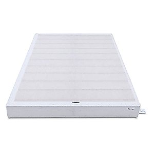 Amazon Basics Smart Box Spring Bed Base, 9-Inch Height Mattress Foundation, Tool-Free Easy Assembly, Cal King, 83"L x 71"W x 9"H, White