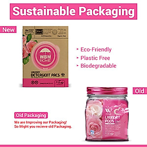 Natural Solution 5-in-1 Laundry Pods, Total 96 Count, Ultra Concentrate with Powerful Stain Lifter Technology, Fabric Softener With Rose Extracts, Detergent Pods, 32 Count/Each (Pack of 3)