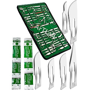 Premium ARTLAB 157 Pieces Instruments Kit Veterinary Scissors Forceps Needle Holders Scalpel Handle, Stainless Steel Instruments kit with Carrying case