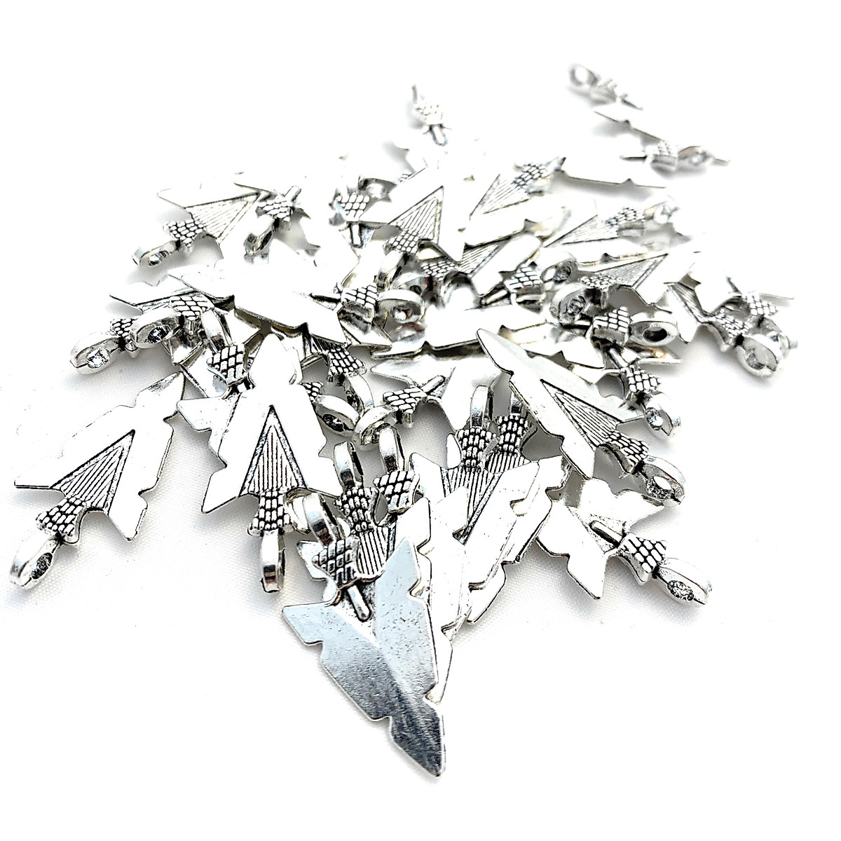 Smiling Wisdom - Bulk 30 Gift Sets - Employees Staff Motivational Encouragong Warrior Keepsake Appreciation Cards, Bags - 90 PCS - Silver Warrior Arrowhead