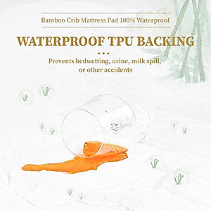 Safe and Sound 2 Pack Bamboo Crib Mattress Protector, Waterproof Quilted Crib Mattress Pads, Soft Breathable Bamboo Rayon Baby Mattress Cover (28x52 Inches, Bamboo)