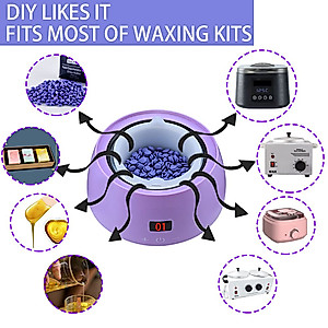 FA FIGHTART 2Pcs Silicone Wax Pot Bowl Container Can Flat Bottom with 1Pcs Wax Spatula Wax Replacement For Hair Removable