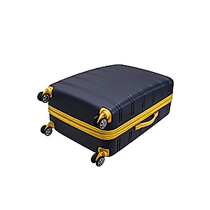 Rockland Melbourne Hardside Expandable Luggage with Spinner Wheels, Navy, Checked Large 28"
