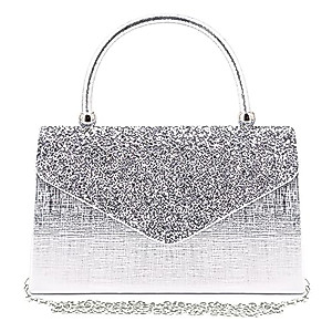 Naimo Glitter Rhinestone Flap Evening Bag Top-Handle Clutch Wedding Prom Party Tote Purse Envelop Handbag