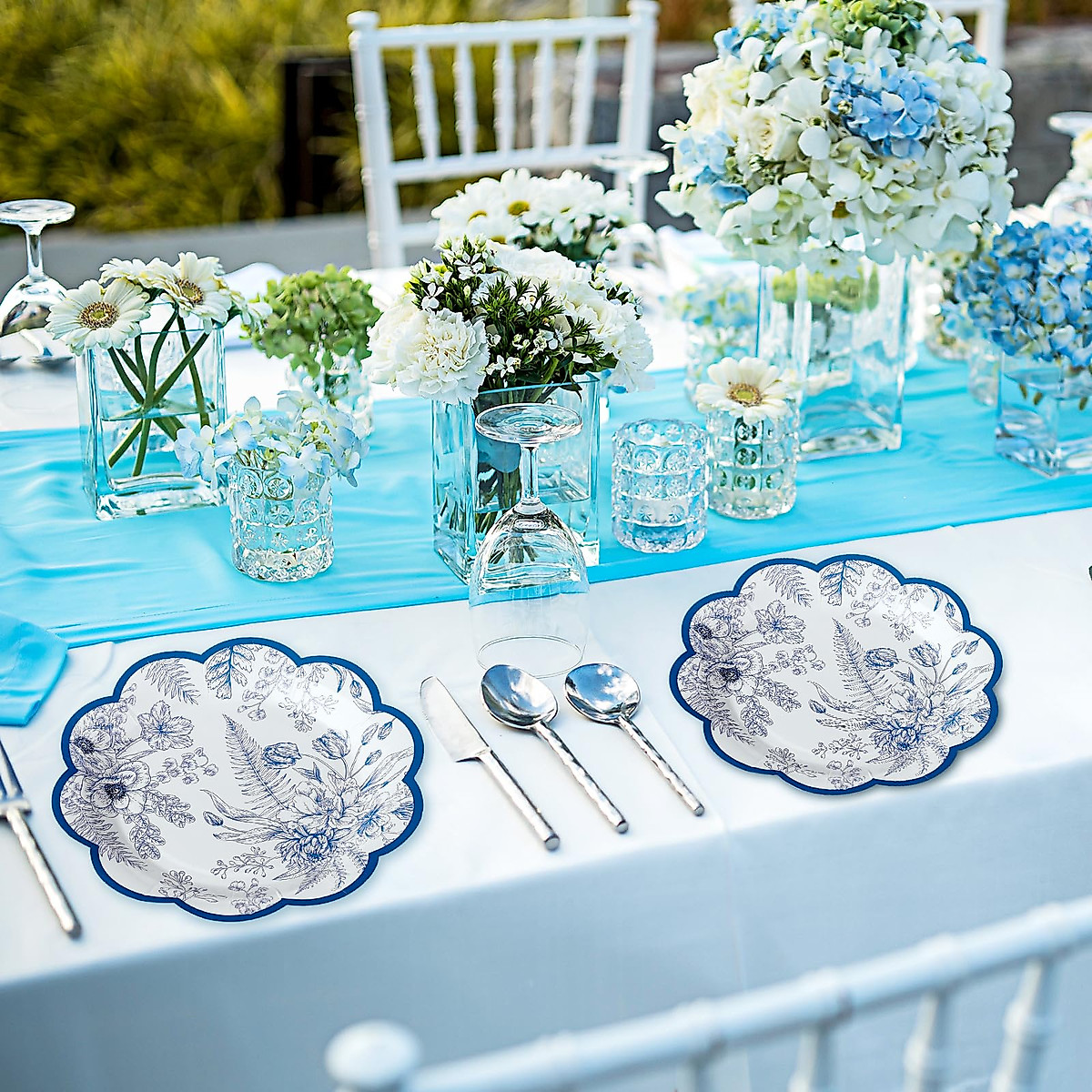 Suttmin 100 Pcs Paper Plates Disposable Paper Plates Party Supplies Dinner Dessert Plates Serving Tray Tea Party Plates for Wedding Birthday Party Baby Shower Bridal Shower Supplies(Classic)