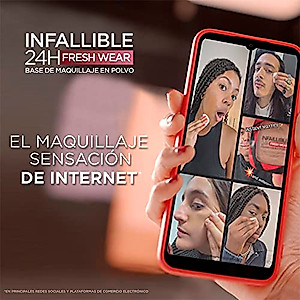 L'Oreal Paris Makeup Infallible Fresh Wear Foundation in a Powder, Up to 24H Wear, Waterproof, Ivory, 0.31 oz.