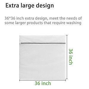 Runtoo 2 Pack 36 x 36 inches Extra Large Laundry Bag Delicates Wash Bags Camp Travel Heavy Duty Zipper Big Net Sweater Curtain Bedding Robes Blanket Jumbo Toys Organizer