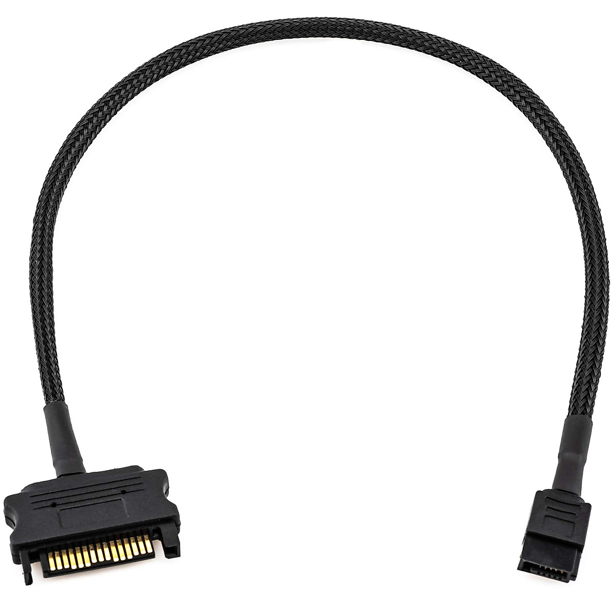 CRJ Slimline SATA Power Adapter Cable - 12-inch (30cm), Black Sleeved ...