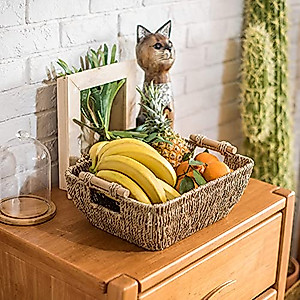 StorageWorks Hand-Woven Seagrass Wicker Baskets Set