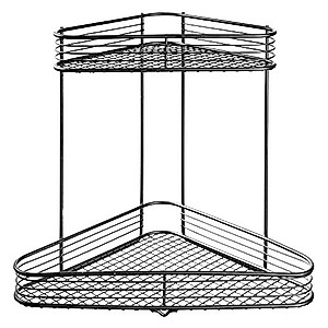 iDesign Vienna Metal Wire Standing Vanity Caddy, 2-Tier Baskets for Countertops, Desks, Dressers, Bathroom, Set of 1, Corner Shelf