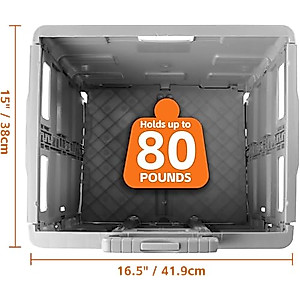 MaxWorks 50704 Collapsible Gray Rolling Folding Dolly Grocery Cart - Multi-Functional Teacher Dolly with Extra Storage, Durable Wheels, and Easy-to-Fold Design for Classroom, Office, Shopping