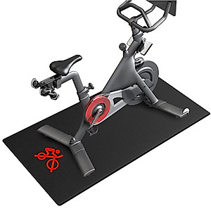 Crostice, Crostice, Crostice Bike Trainer Mat Compatible with Peloton Bike, for Treadmill & Row, 6mm Under Mat Protect Hardwood Floor Carpet, 30X60 in, Logo Style Trainer Accessory for Indoor Bike