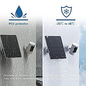 6W Solar Panel Charging Compatible with Ring Spotligth Cam Battery & New Ring Stick Up Battery Cam only, with 13.1ft Waterproof Charging Cable, IP65 Weatherproof,Includes Secure Wall Mount