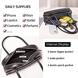 Shoulder Bag for Women Leather 90s Shoulder Purse Trendy Top Handle Bags Designer Tote Handbag Balck