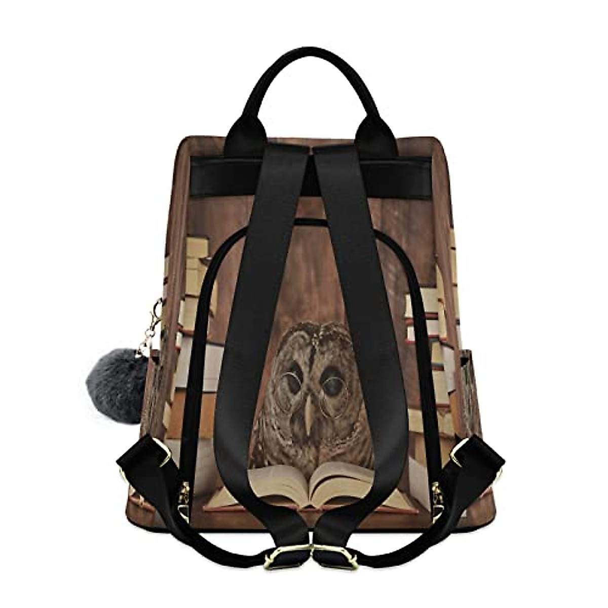 ALAZA Owl Reading Book Large Women's Fashion Casual Backpack Purse Shoulder Travel Bag