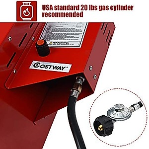 COSTWAY Propane Steak Infrared Grill, 1500℉ of Intense Heat, 7000 BTU Compact Outdoor Grill Machine, Large Heating Place, Stainless Steel, for Tailgating, Gas Cylinder Connection, CSA/ETL Certificated