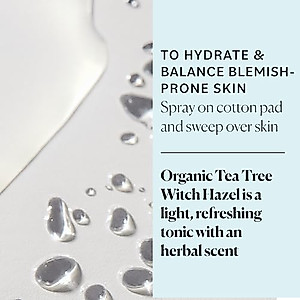 Sky Organics Organic Tea Tree & Witch Hazel for Face, Purifying Facial Toner to Hydrate, Soothe, Cleanse and Balance Blemish-Prone Skin, Helps Minimize The Appearance of Pores, 8 fl oz