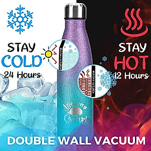 Onebttl Hedgehog Gifts for Women, Girls, Looking Sharp Water Bottle for Hedgehog Lover, 17 oz (500ml) Insulated Stainless Steel Bottle, Hedgehog Gifts for Girls, Gift Box Included