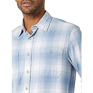 Wrangler Authentics Men's Cloud Flannel Woven Shirt, Faded Denim, Large