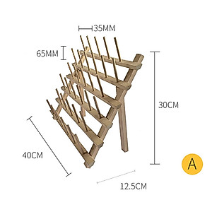 Xiaojikuaipao Wooden Thread Holder Storage 33 Spools Embroidery Yarn Organizer Desktop Sewing Spool Cone Stand Rack Shelf for Hair-braiding Jewelry Rings Display