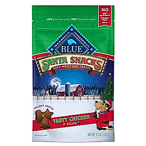 Blue Buffalo Santa Snacks Natural Soft Dog Treats, Chicken 4.5-oz